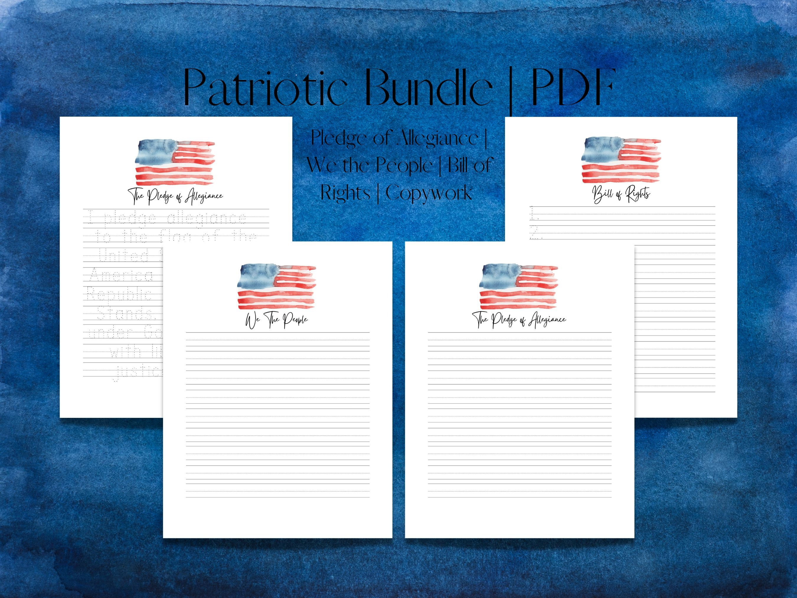 Patriotic Bundle | Pledge of Allegiance | We the People | Bill of ...
