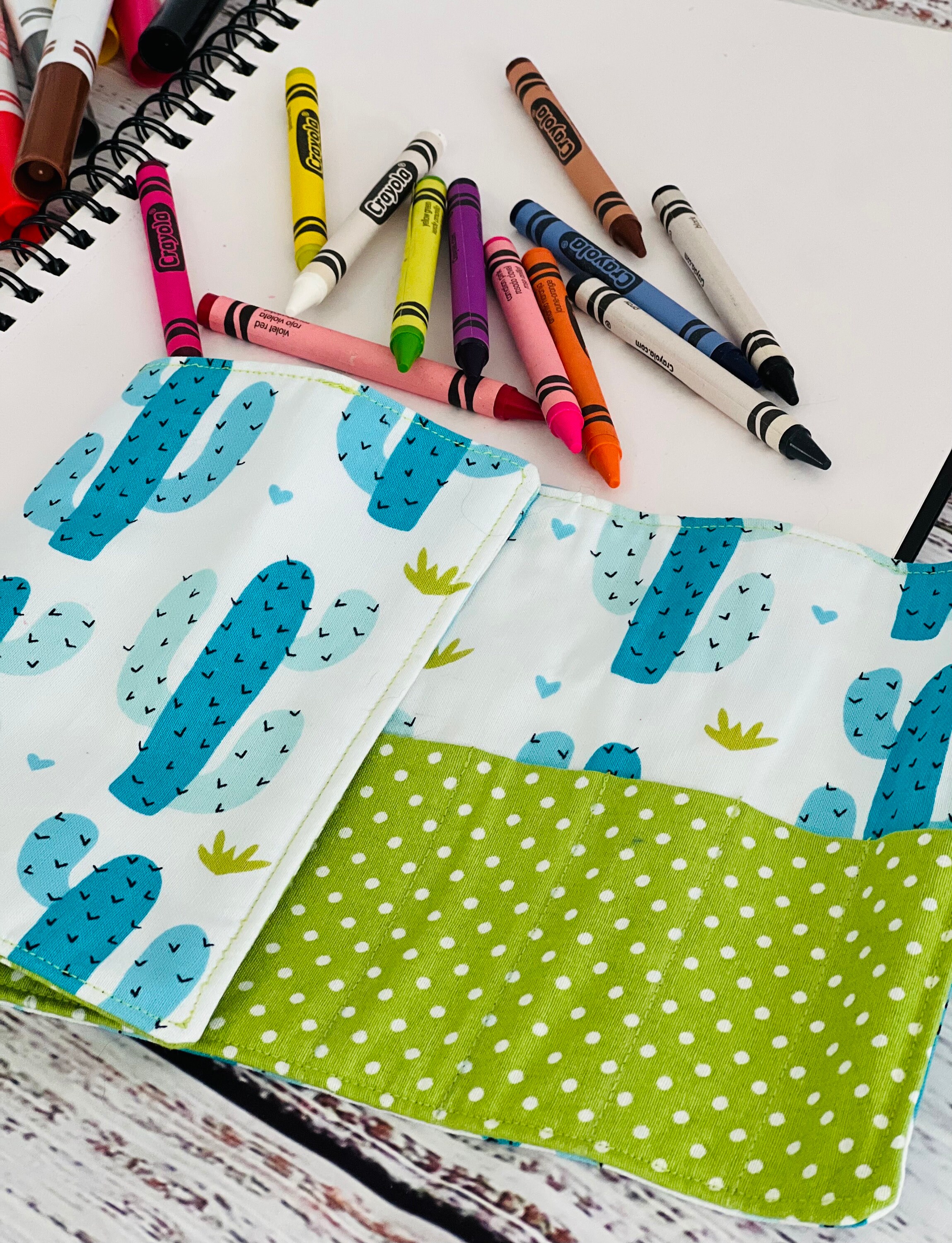 Crayon & Marker Roll Cactus Roll up Art Case - Etsy