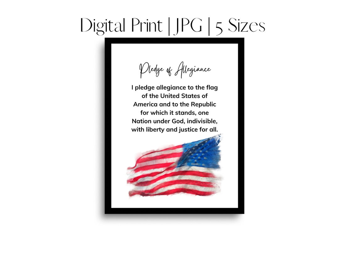 Pledge of Allegiance | Printable | Digital Download | JPG | 5 Sizes ...