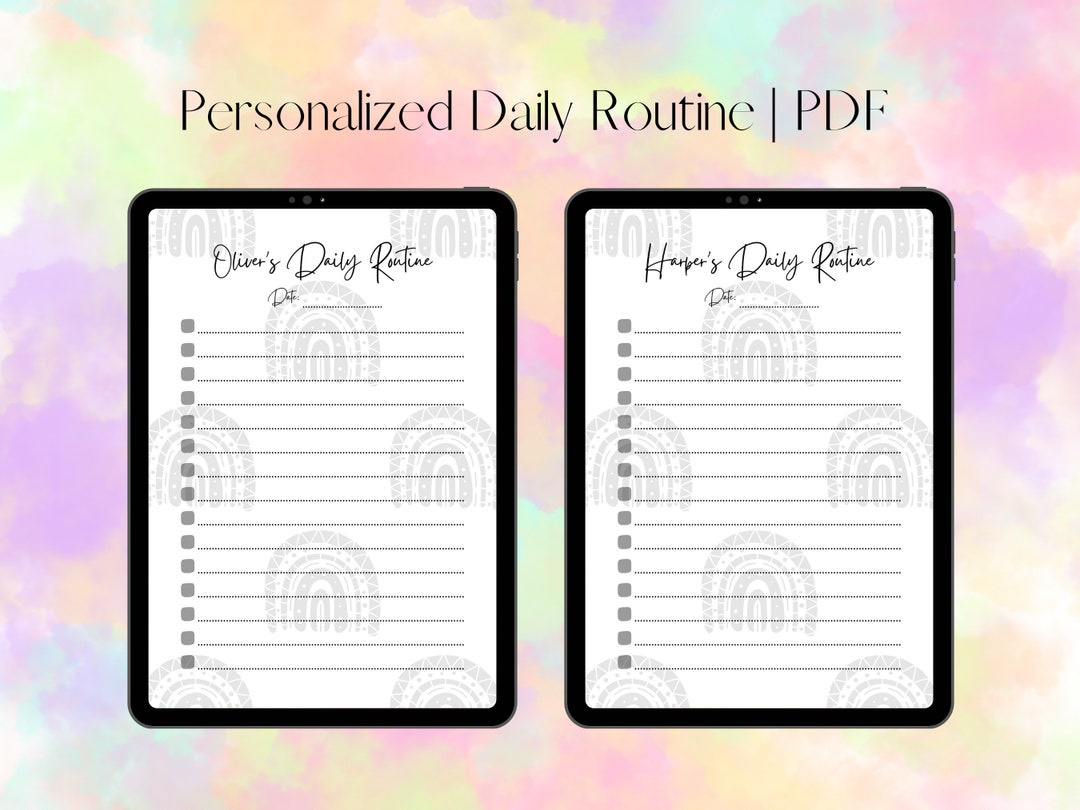 Personalized Daily Routine Digital Print Instant Download PDF ...