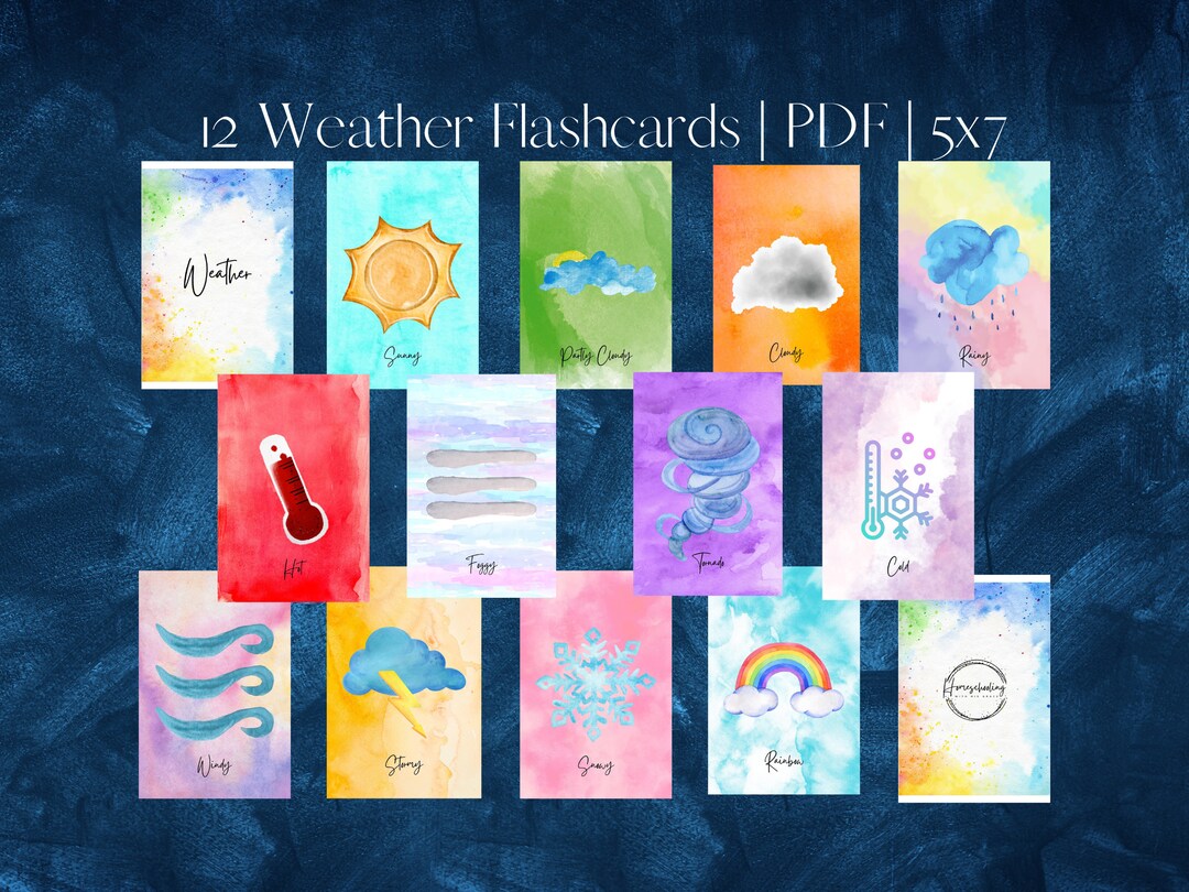 Weather Flashcards Weather Flashcards Homeschool Resources Digital ...