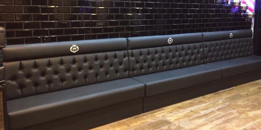 Buttoned Booth Bench/banquette/fixed Seating/faux Leather/chesterfield ...