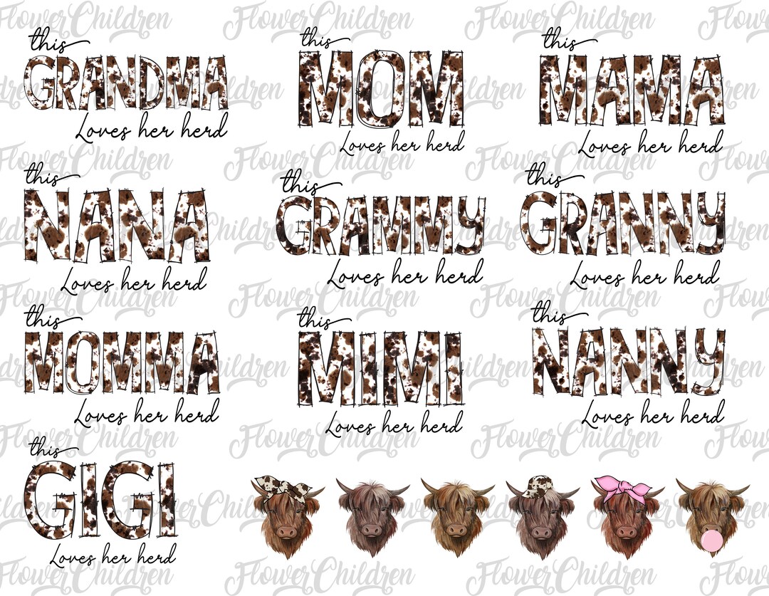 Bundle Leopard This Mama Loves Her Herd Png Cowhide Mama Etsy