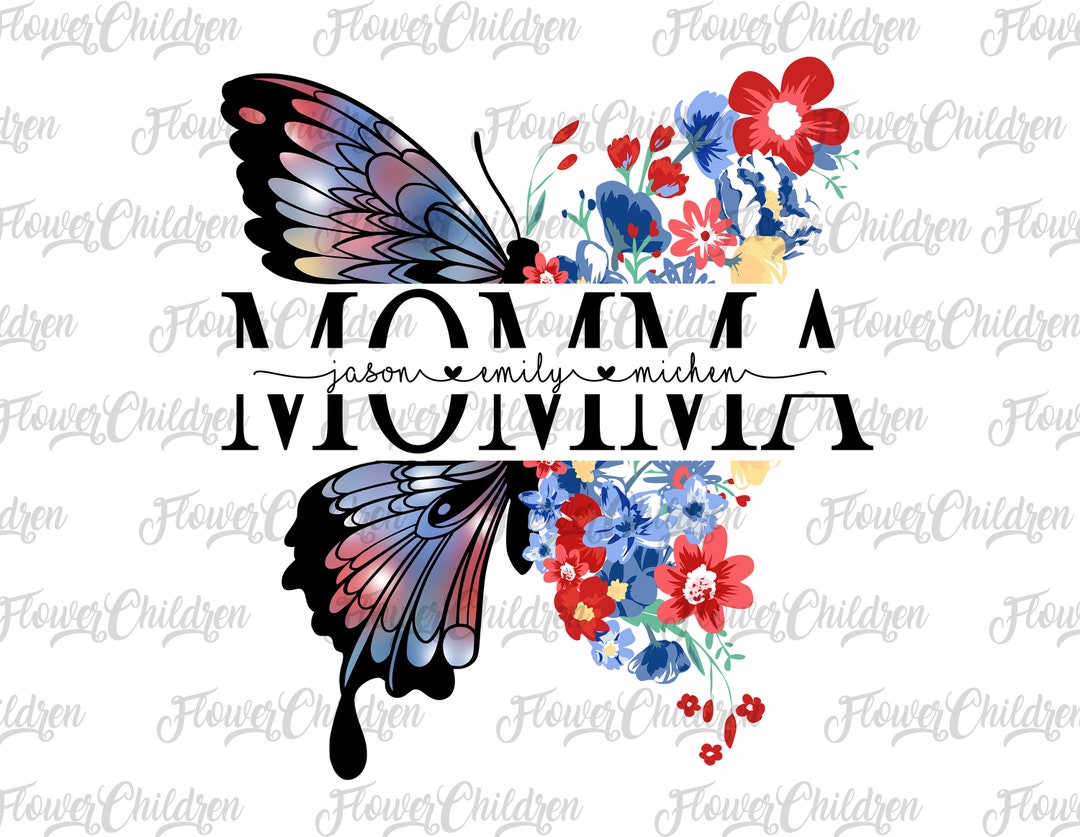 Personalized Momma Butterfly Png Mama Mimi Nana Mom Png - Etsy