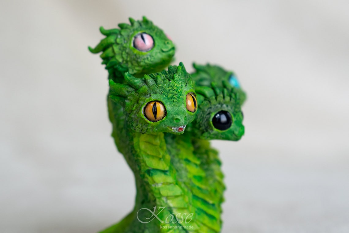 Cute Hydra Figurine Cute Dragon Sculpture 5 Heads Dragon - Etsy
