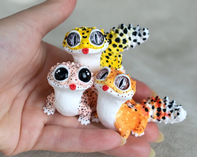 Little Gecko, Cute Leopard Gecko Figurine With Tongue Blep - Etsy