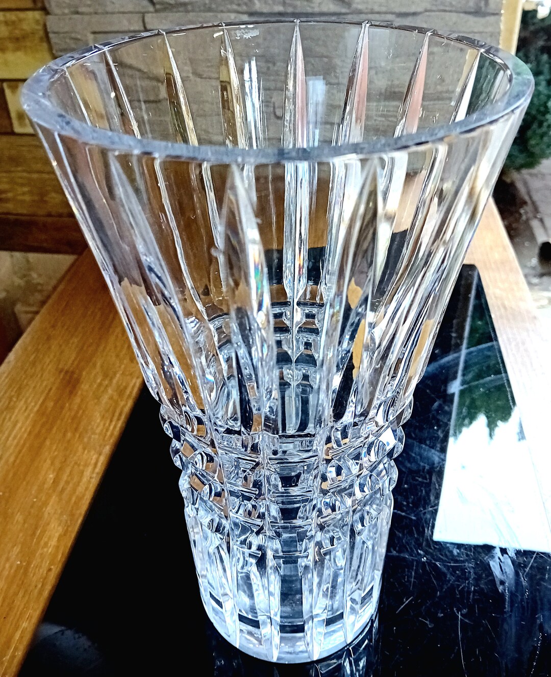 Beautiful, Large Crystal Glass Vase Hand-cut - Etsy