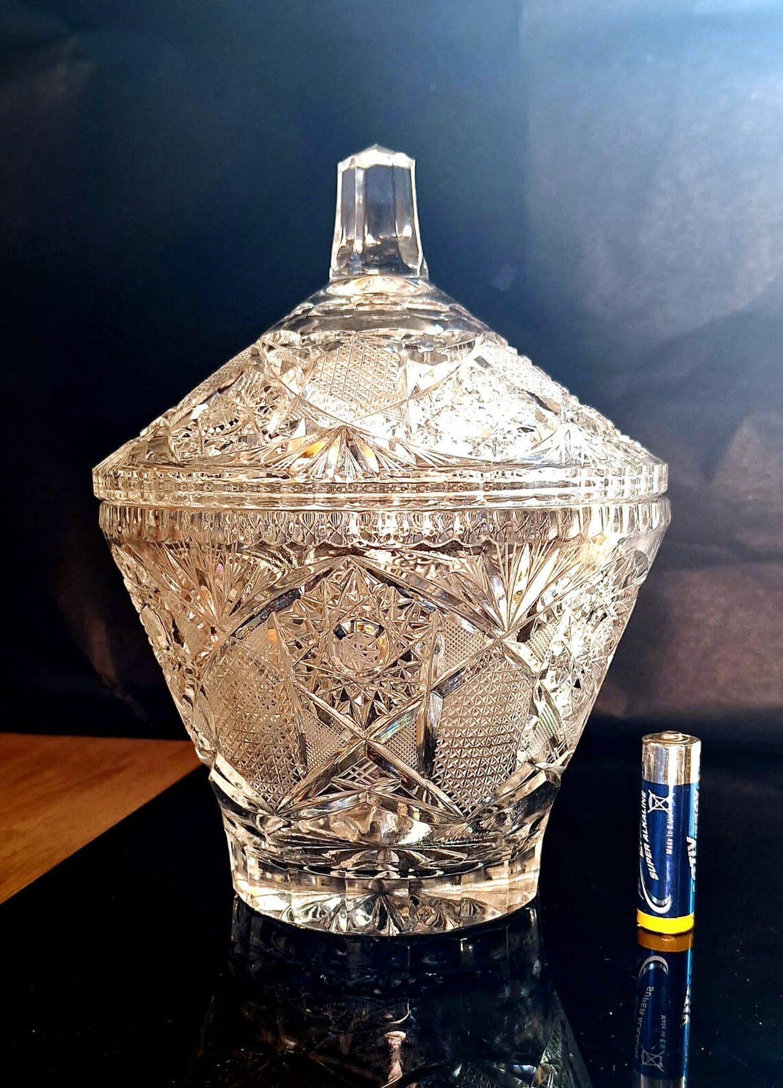 Large Candy Dish/sugar Bowl, Lead Crystal, Hand-cut - Etsy