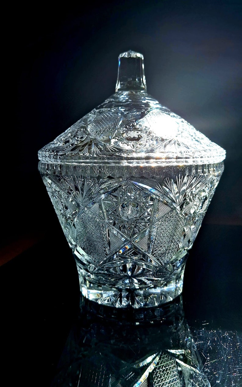 Large Candy Dish/sugar Bowl, Lead Crystal, Hand-cut - Etsy