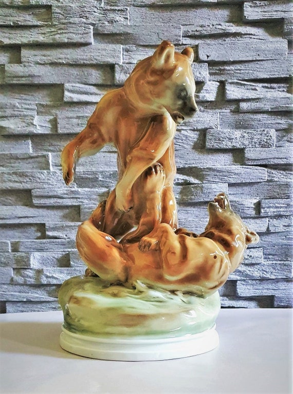 Rarity Huge ART-DECO Zsolnay Porcelain Statue Fighting - Etsy