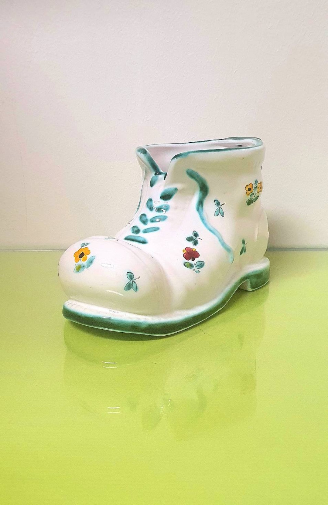 Large Ceramic Streublume Shoe, Flower Pot Shoe, Decoration, Gmundner ...