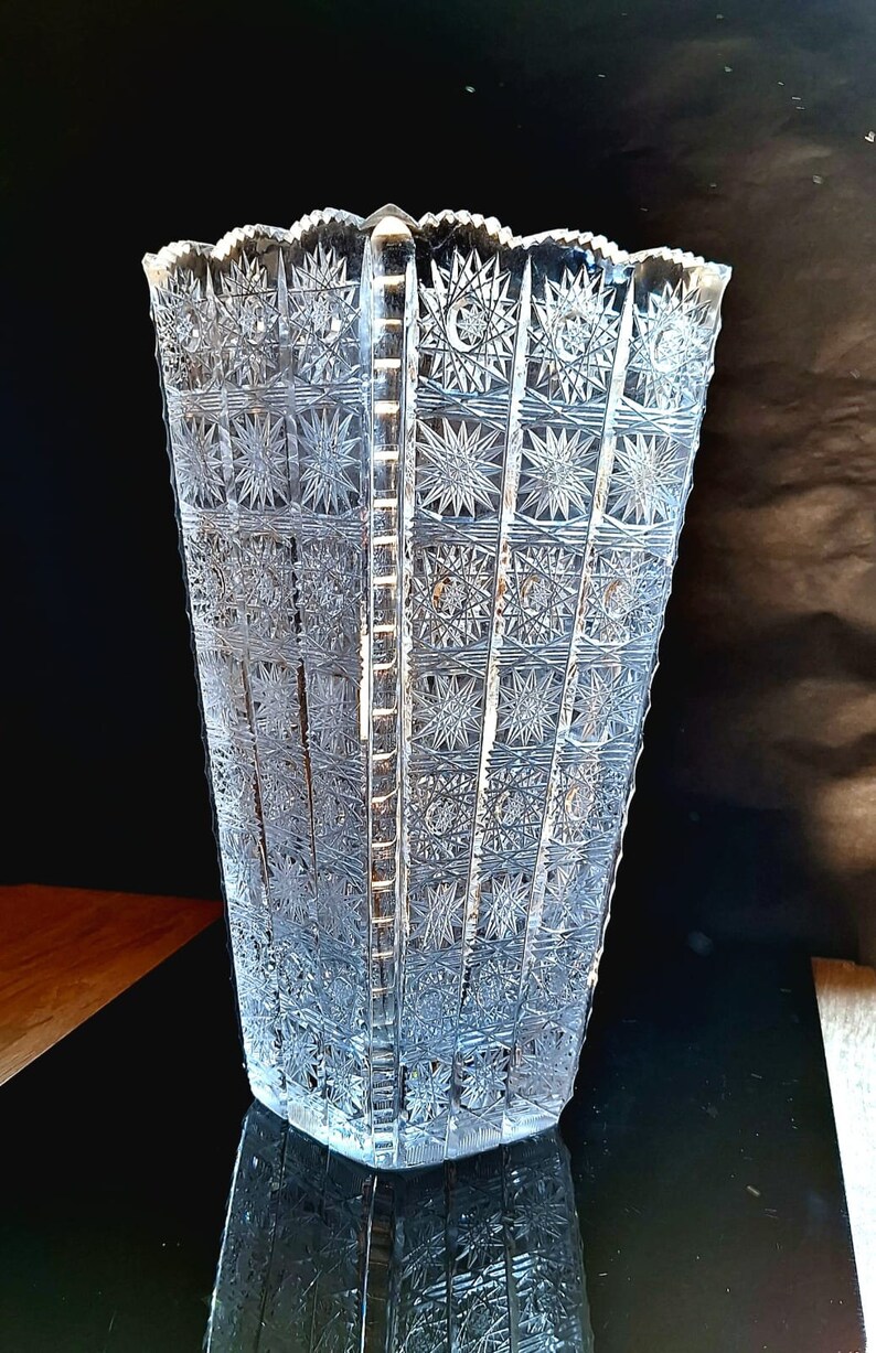 Beautiful, Massive and Very Heavy Bohemia Crystal (lead Crystal) Vase ...