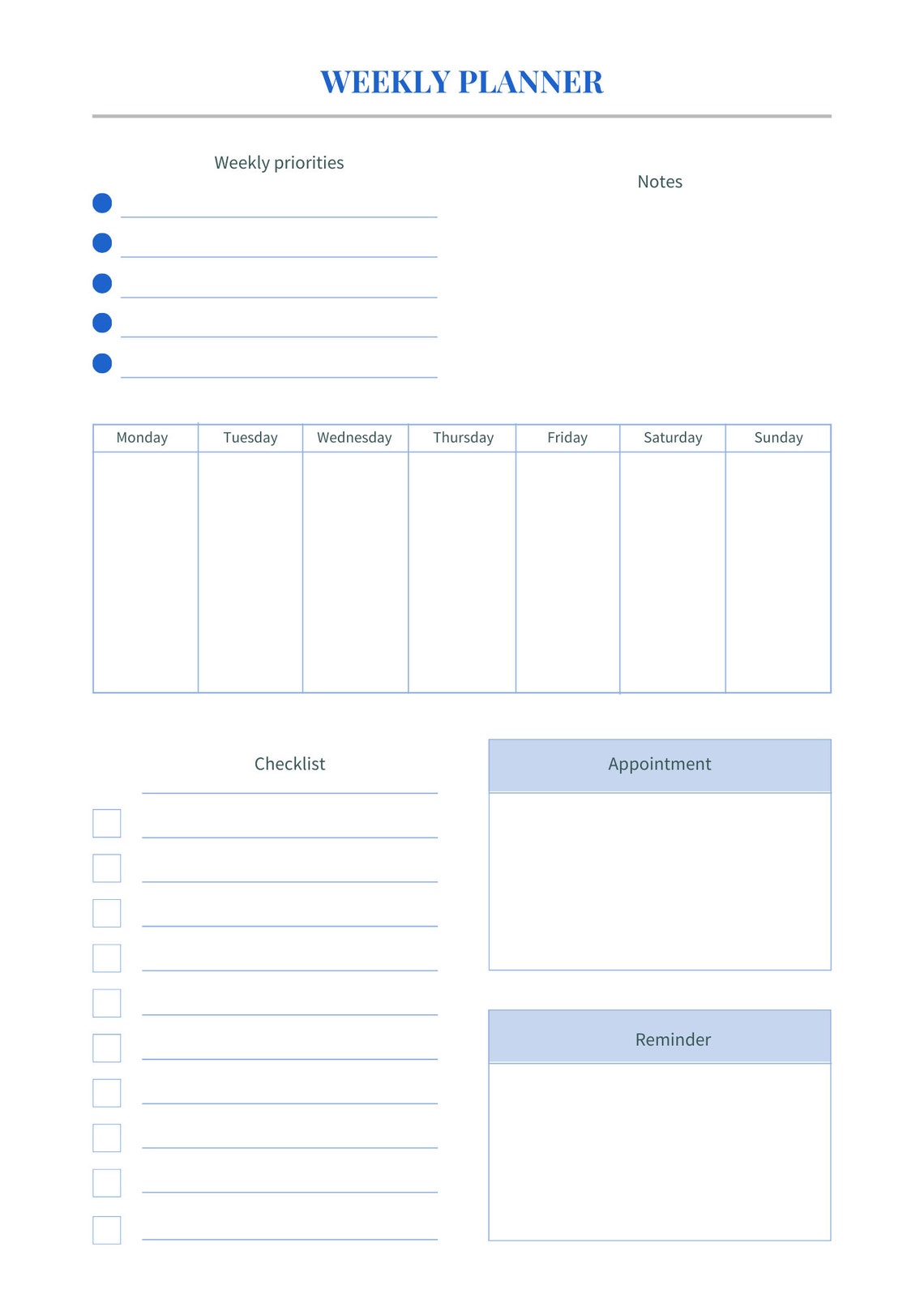 Weekly and Daily Project Planner Sheets / Digital Download - Etsy