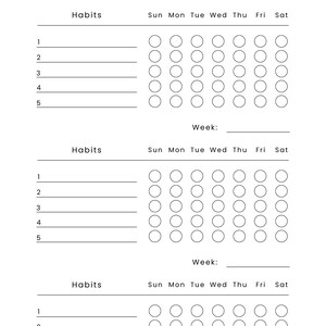 Weekly Habit Tracker Printable, Habit Tracker Template, Daily Routine ...
