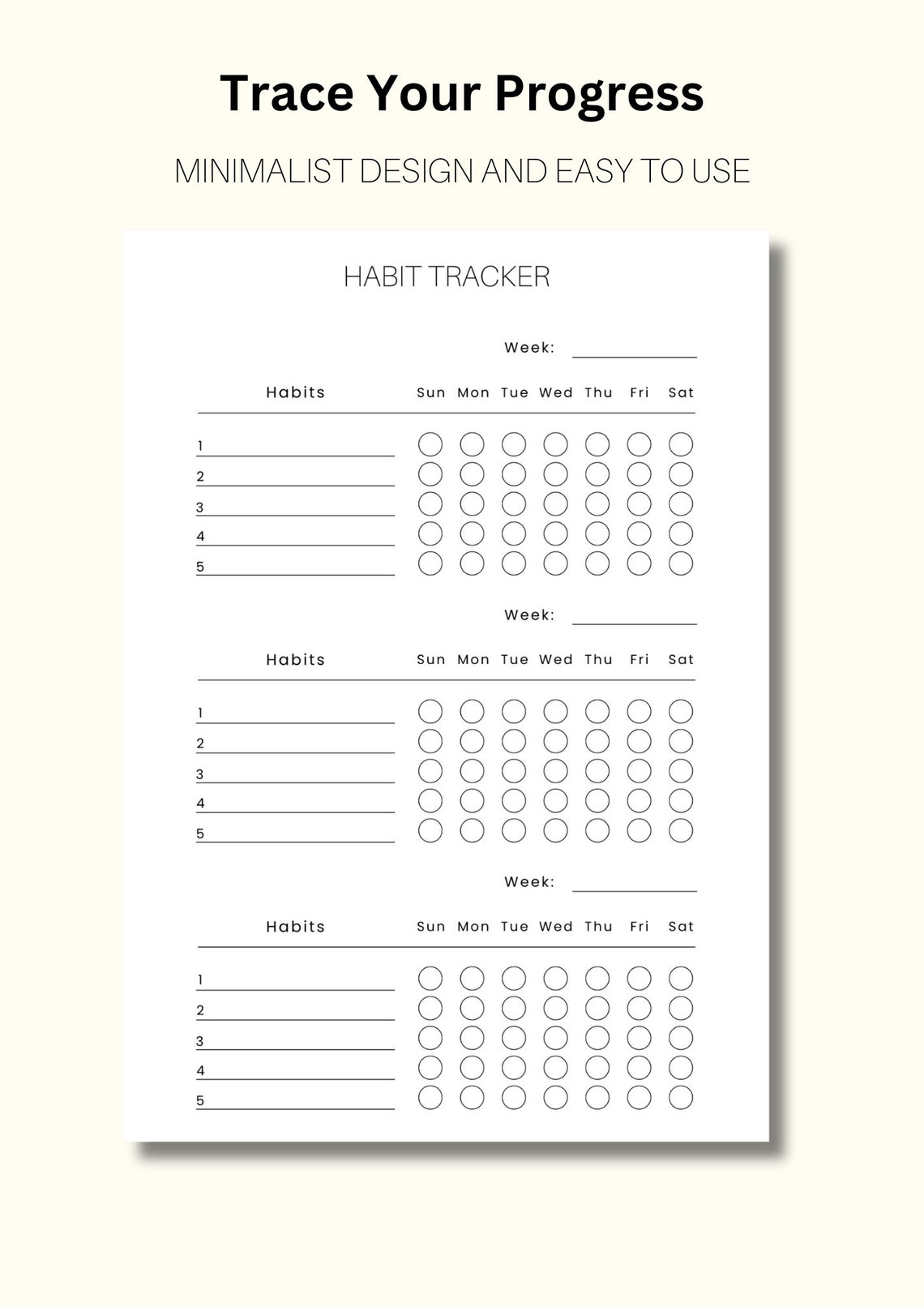 Weekly Habit Tracker Printable, Habit Tracker Template, Daily Routine ...