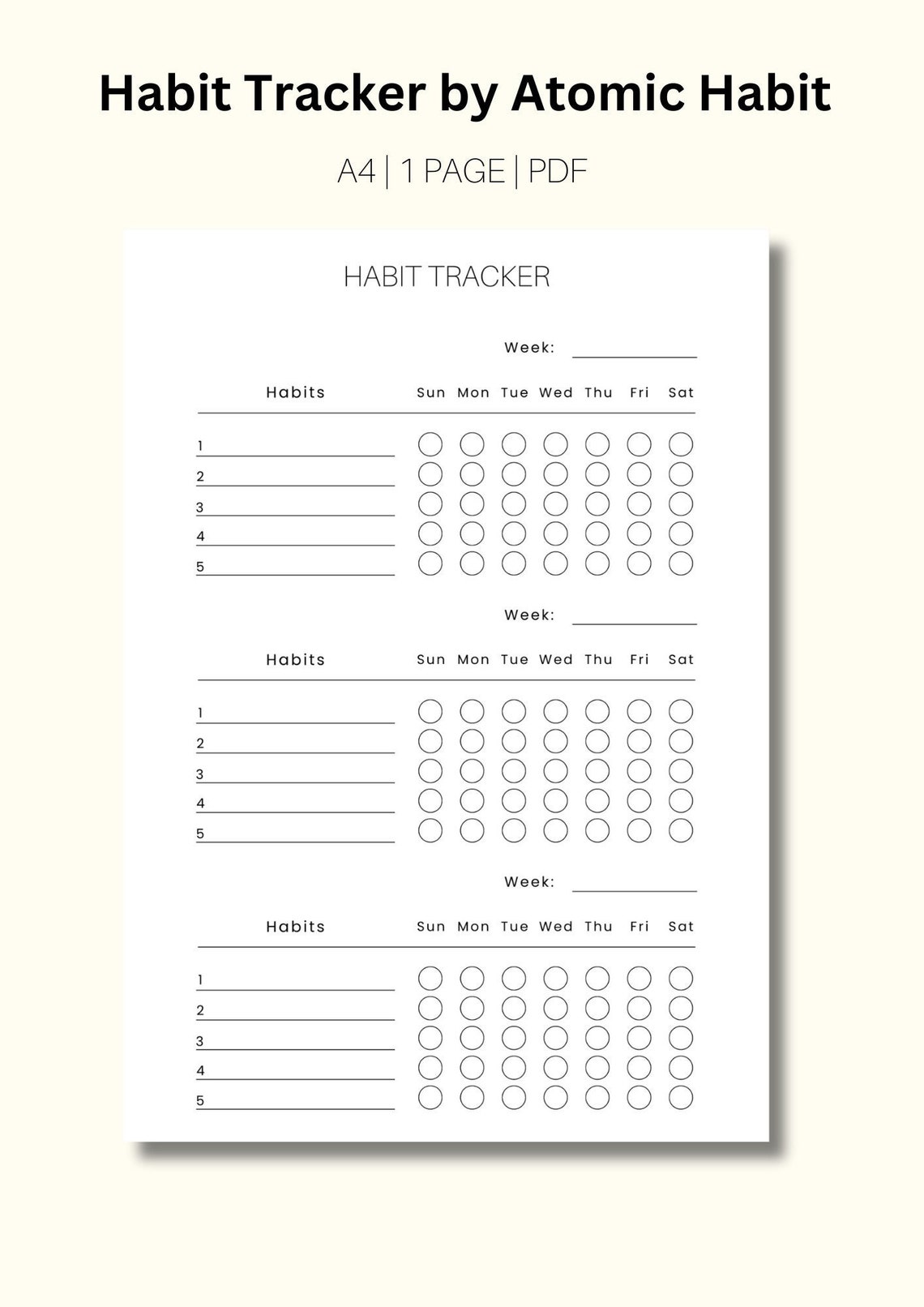 Weekly Habit Tracker Printable, Habit Tracker Template, Daily Routine ...