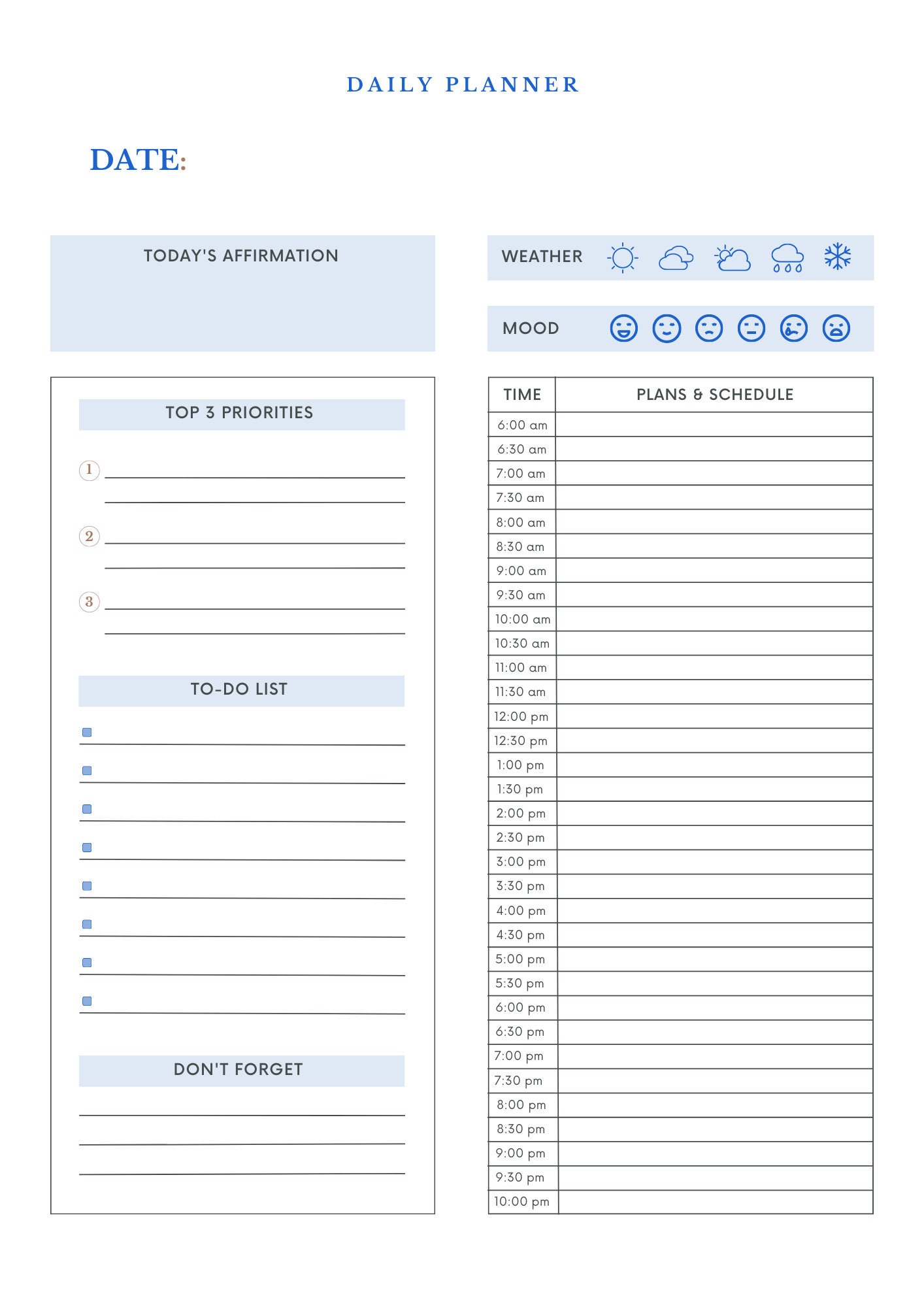 Weekly and Daily Project Planner Sheets / Digital Download - Etsy