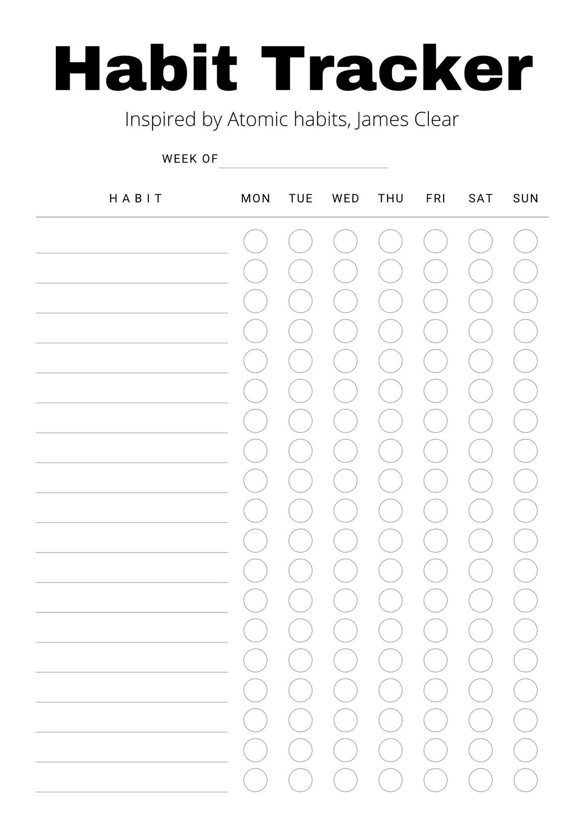Habits Tracker Inspired by Atomic Habits - Etsy
