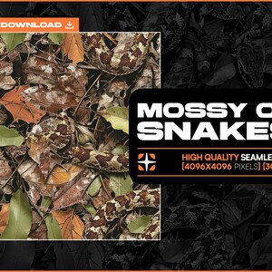 Mossy Oak Snakes 3 Seamless Pattern, Commercial Use, Instant Download ...