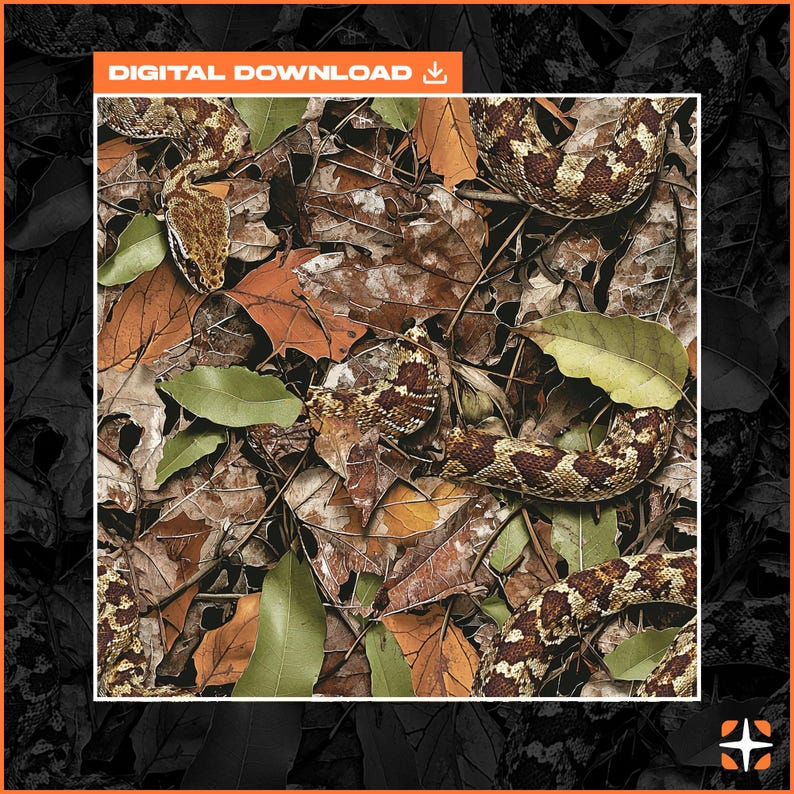 Mossy Oak Snakes 3 Seamless Pattern, Commercial Use, Instant Download ...