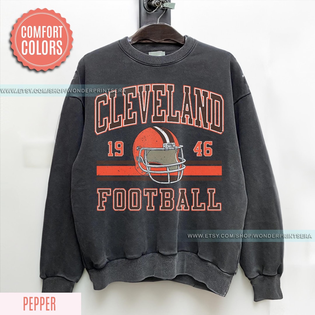 Cleveland Football Vintage Style Comfort Colors Sweatshirt, Retro ...