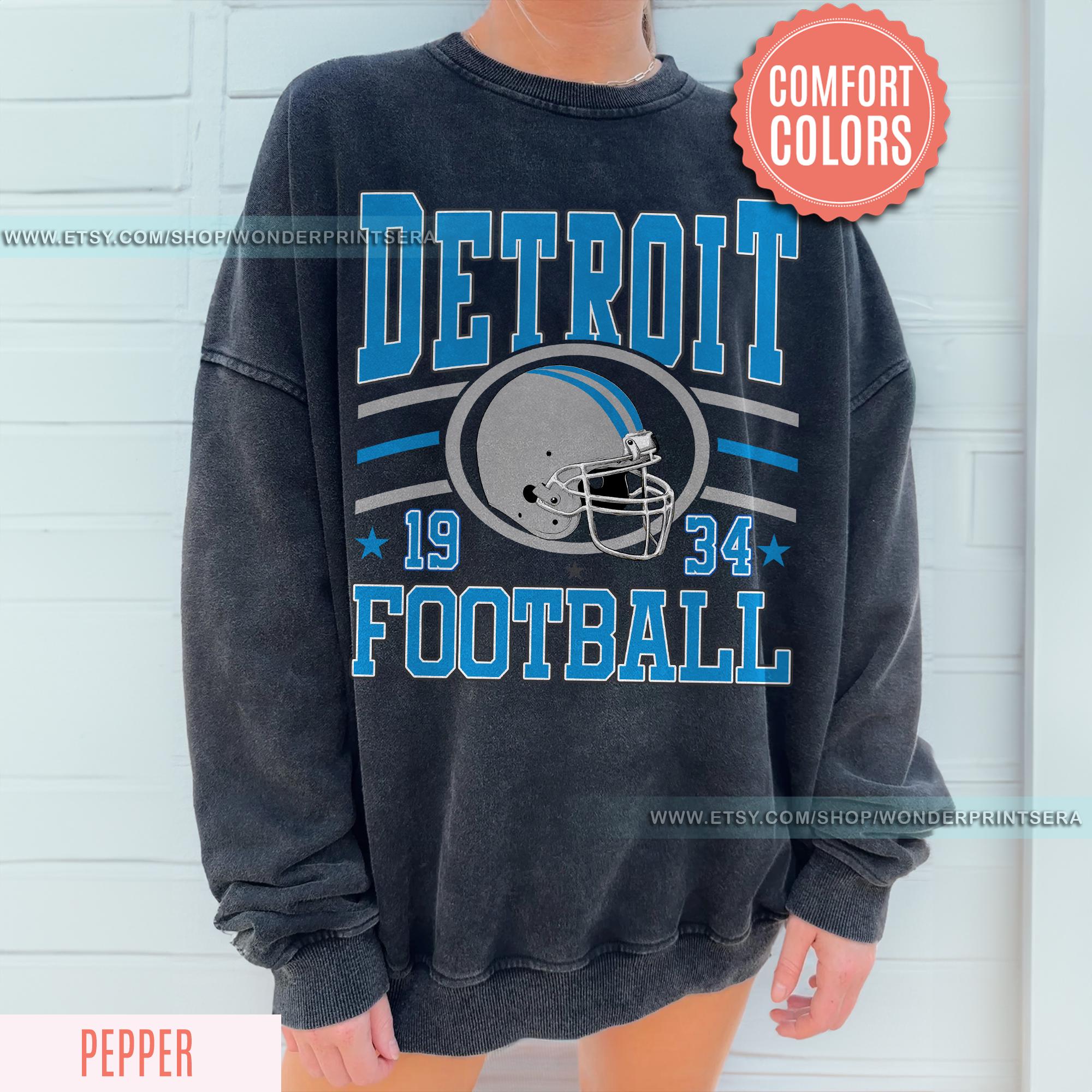 Detroit Football Comfort Colors Vintage Style Sweatshirt, Detroit ...