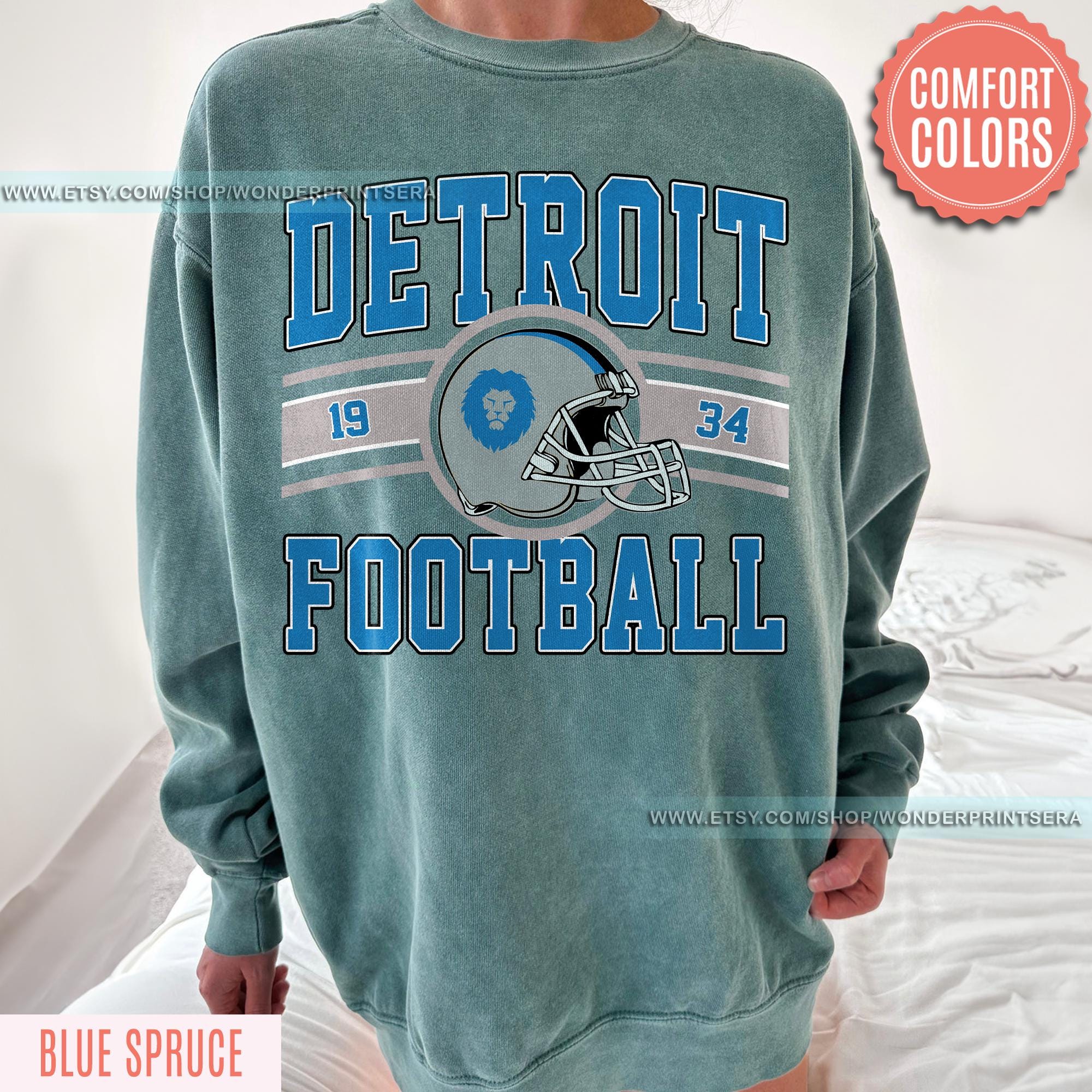 Detroit Football Comfort Colors Vintage Style Sweatshirt, Detroit ...