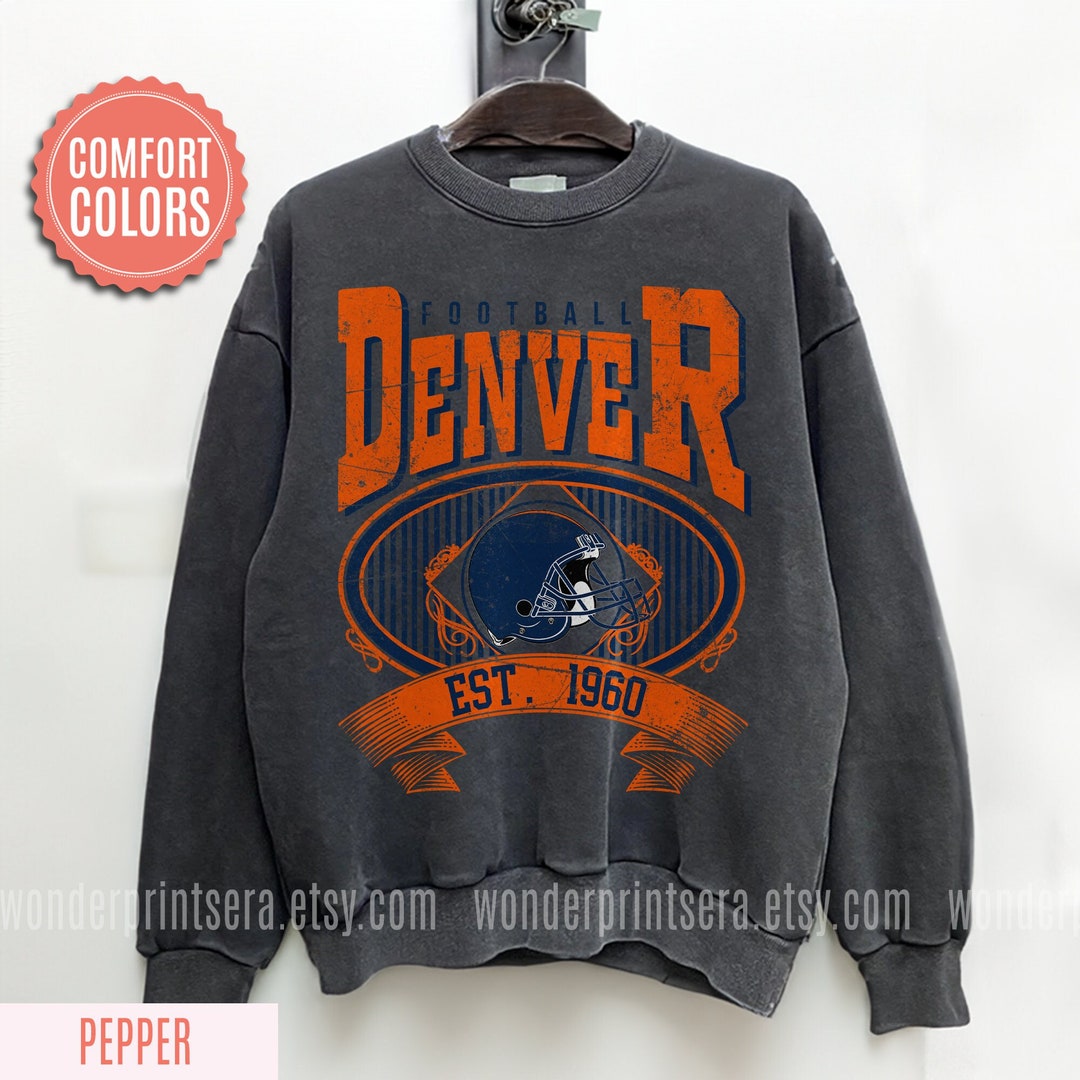 Denver Football Vintage Style Comfort Colors Sweatshirt,retro Denver ...