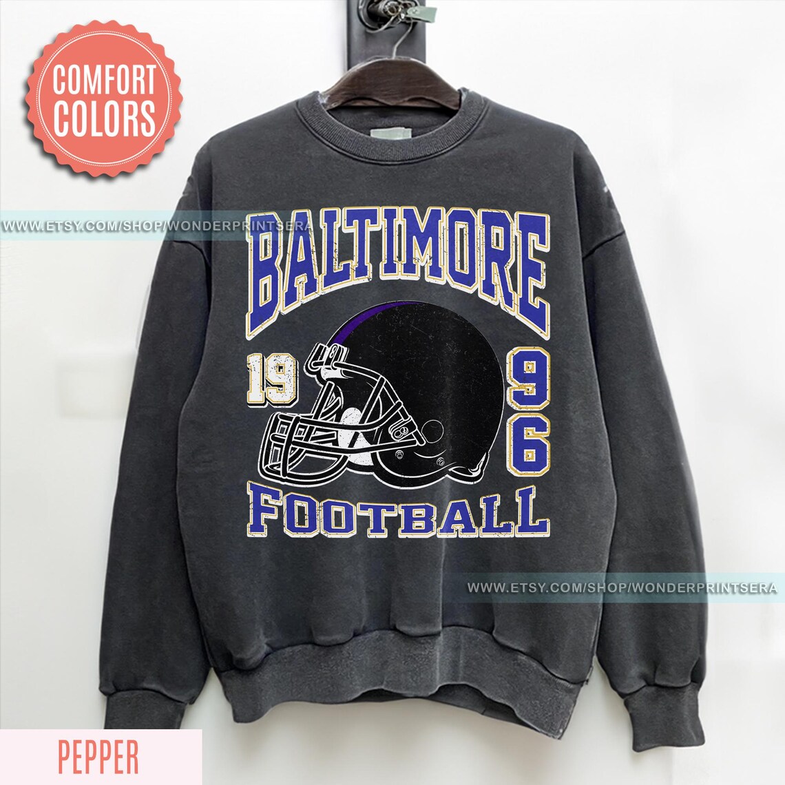 Baltimore Football Vintage Style Comfort Colors Sweatshirt,retro ...
