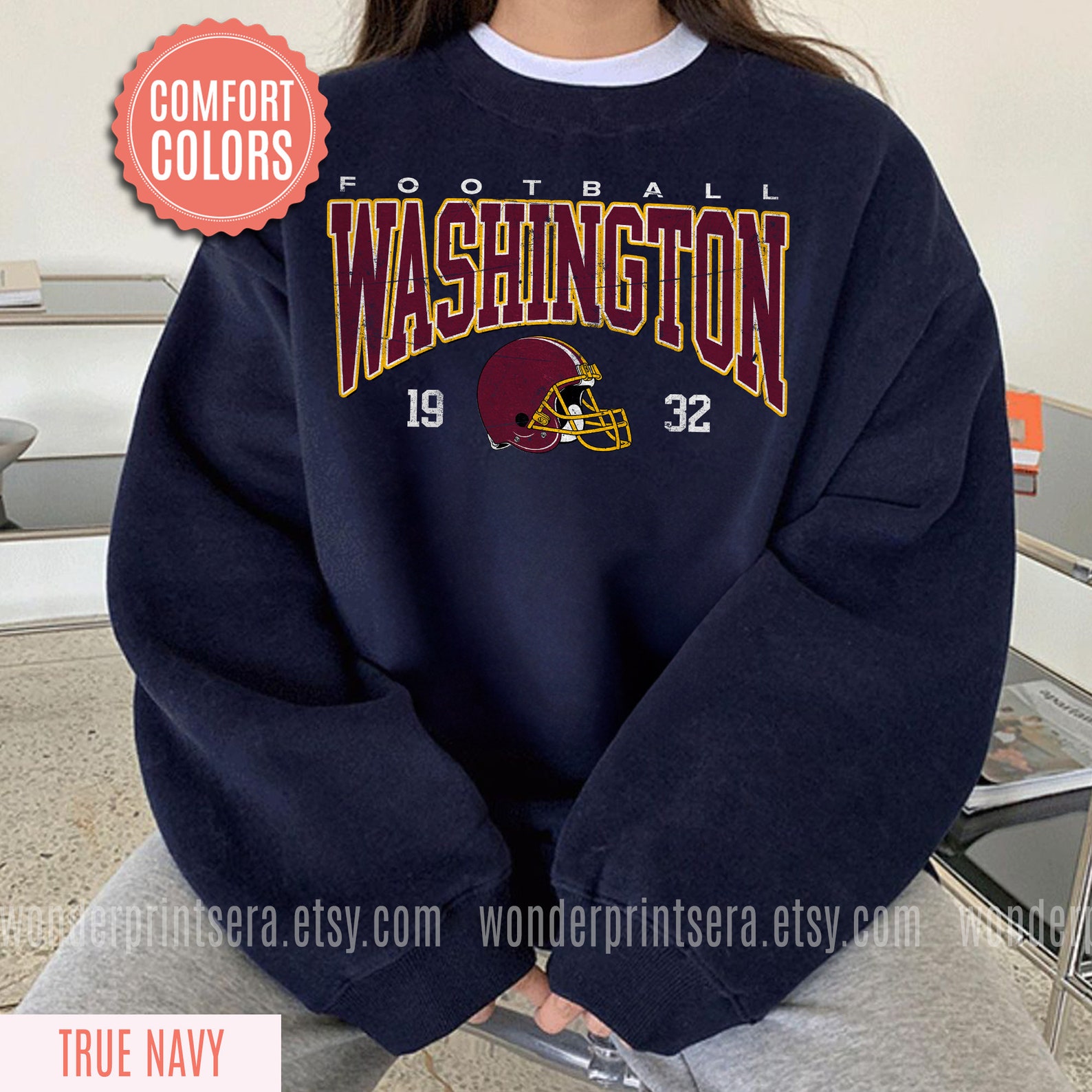 Washington Football Vintage Style Comfort Colors Sweatshirt,washington ...