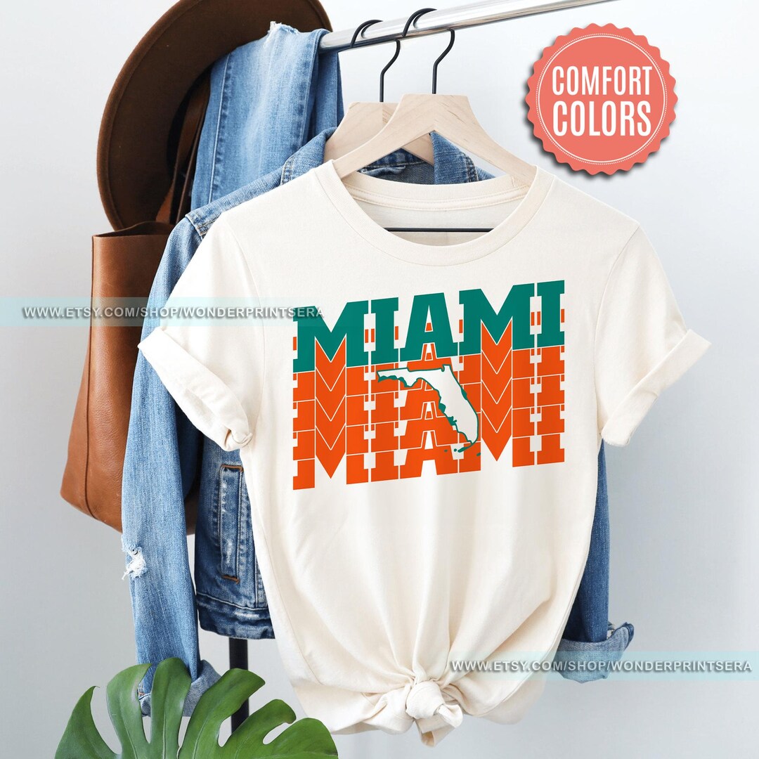 Miami Football Vintage Style Comfort Colors Tshirt, Retro Miami ...