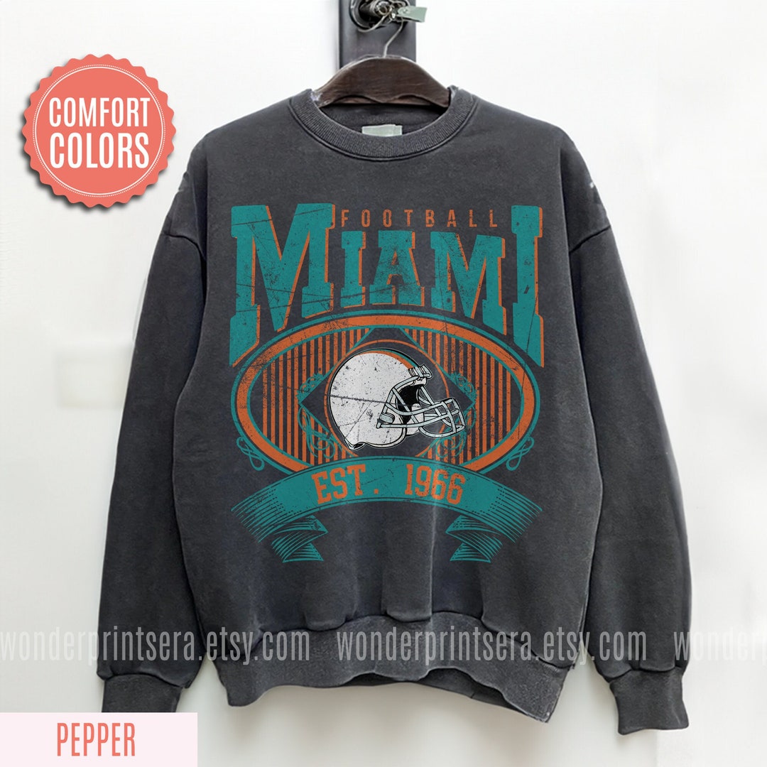 Miami Football Vintage Style Comfort Colors Sweatshirt, Retro Miami ...