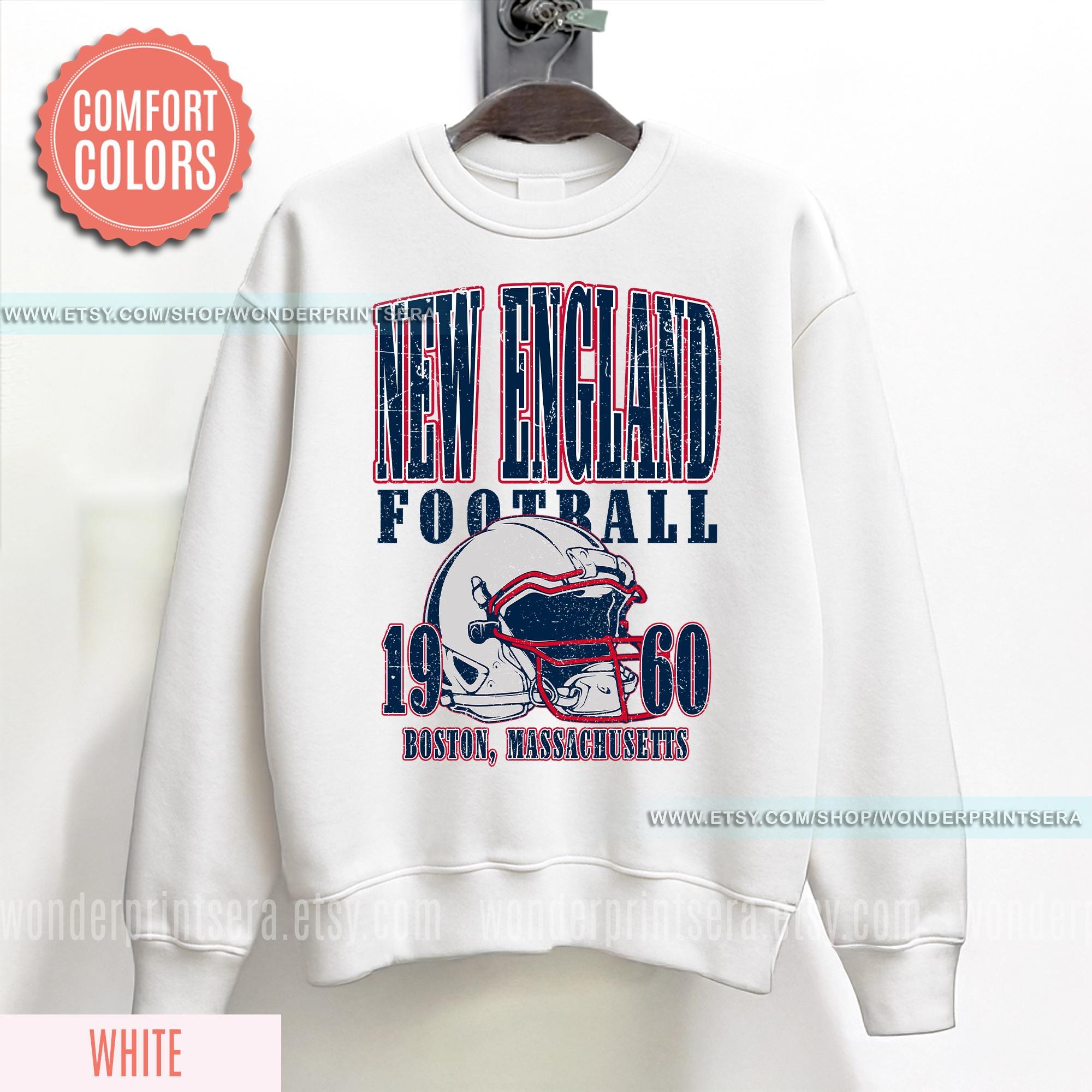 New England Football Vintage Style Comfort Colors Sweatshirt,the Pats T ...
