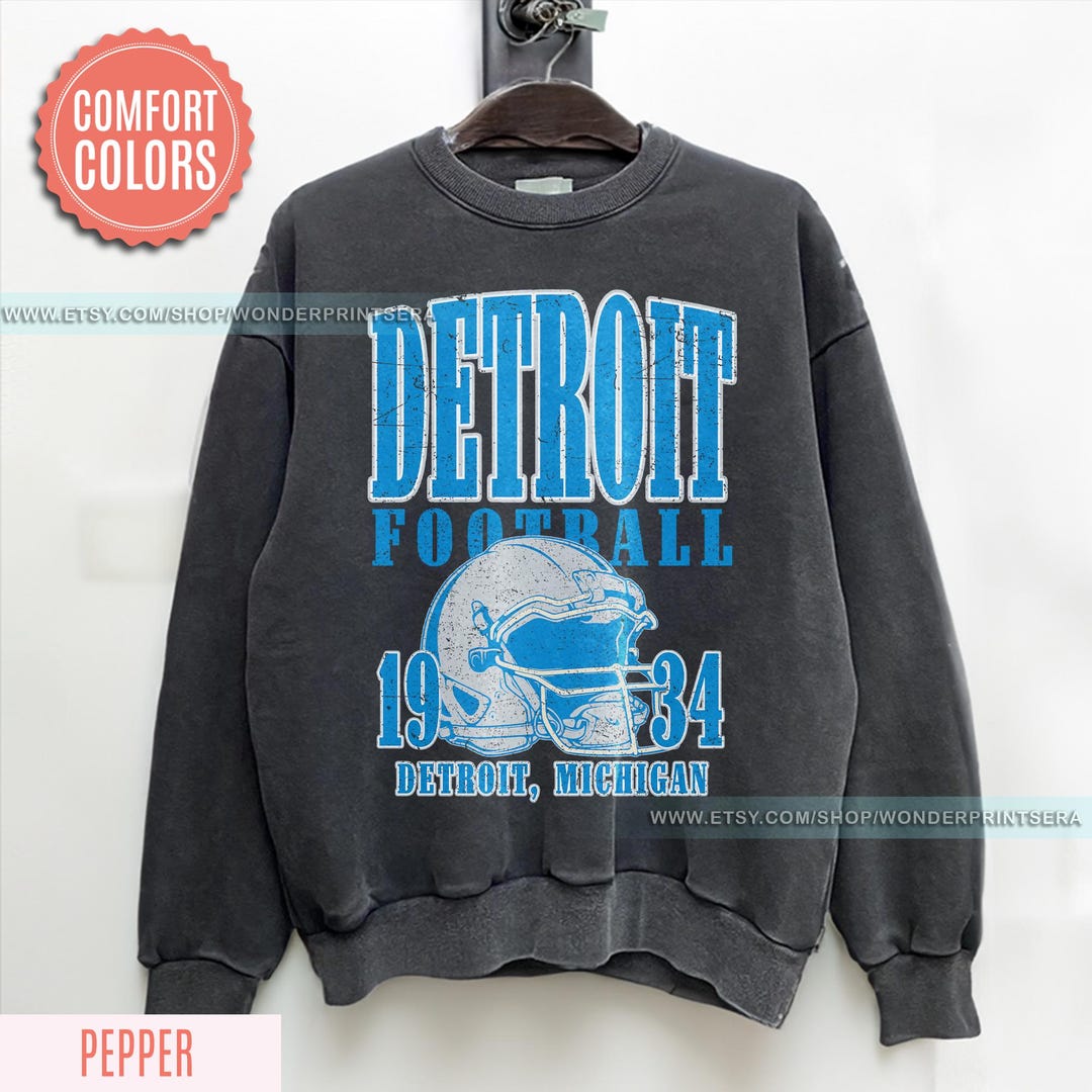 Detroit Football Comfort Colors Vintage Style Sweatshirt, Detroit ...