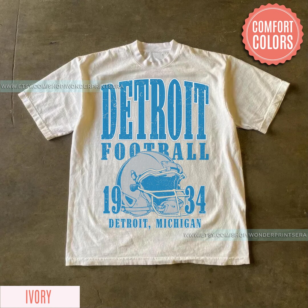 Detroit Football Comfort Colors Vintage Style T-shirt, Detroit Football ...