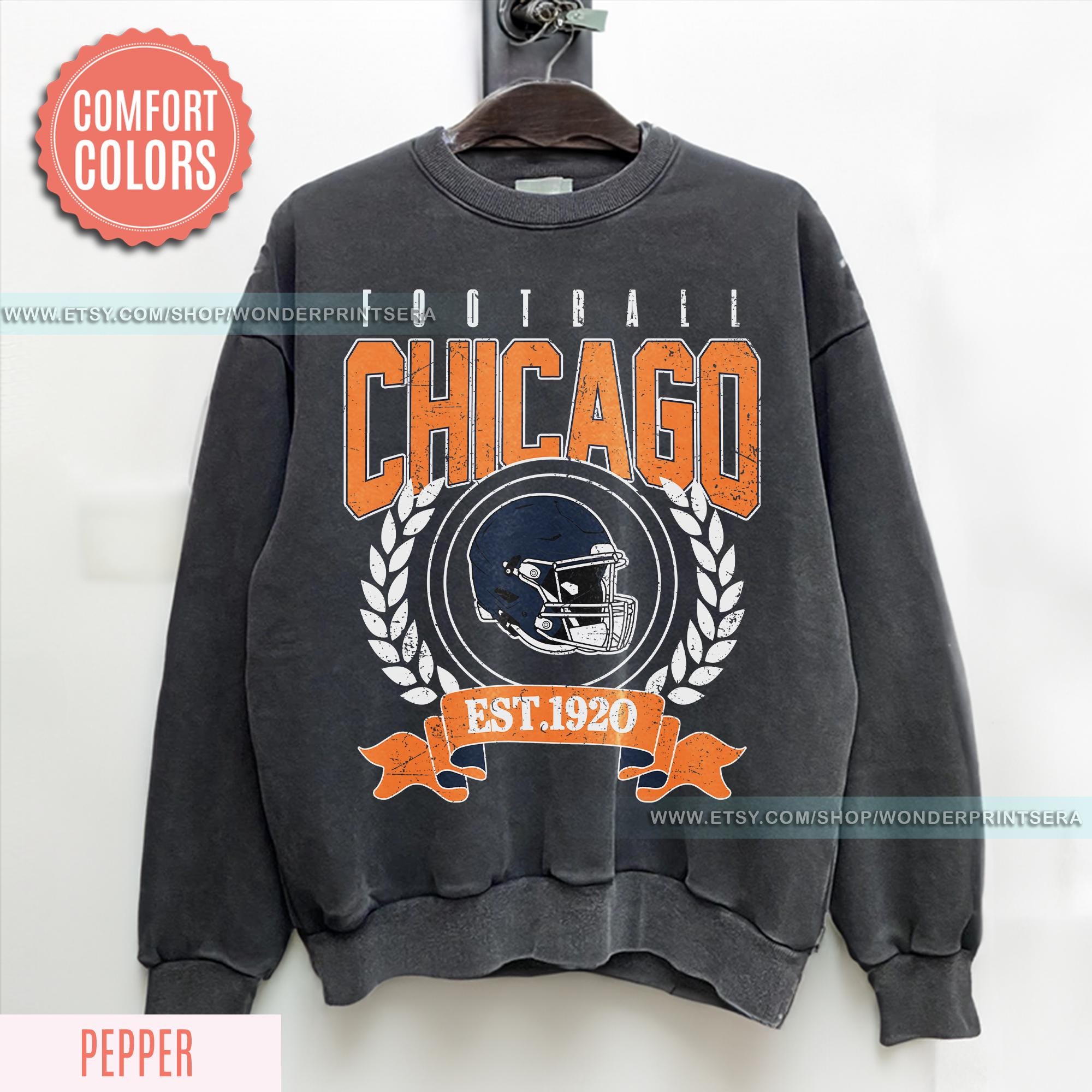 Chicago Football Vintage Style Comfort Colors Sweatshirt ,retro Chicago ...