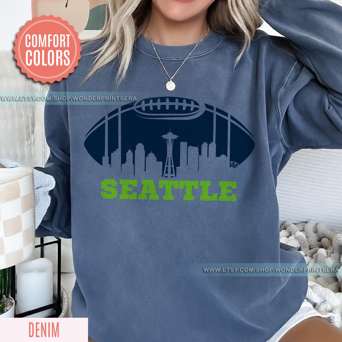 Seattle Football Vintage Style Comfort Colors Sweatshirt,seattle ...