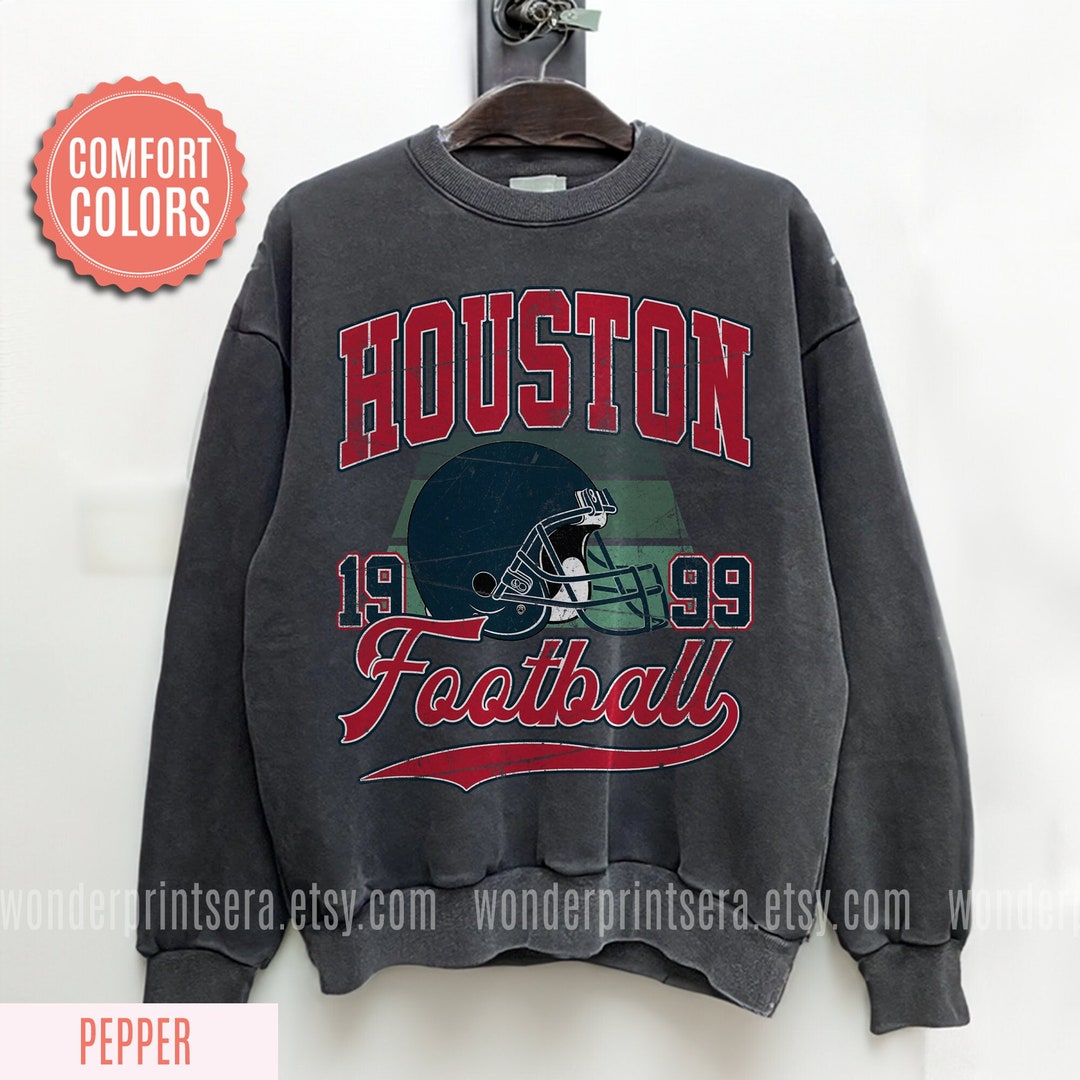 Houston Football Vintage Style Comfort Colors Crewneck Sweatshirt,texan ...