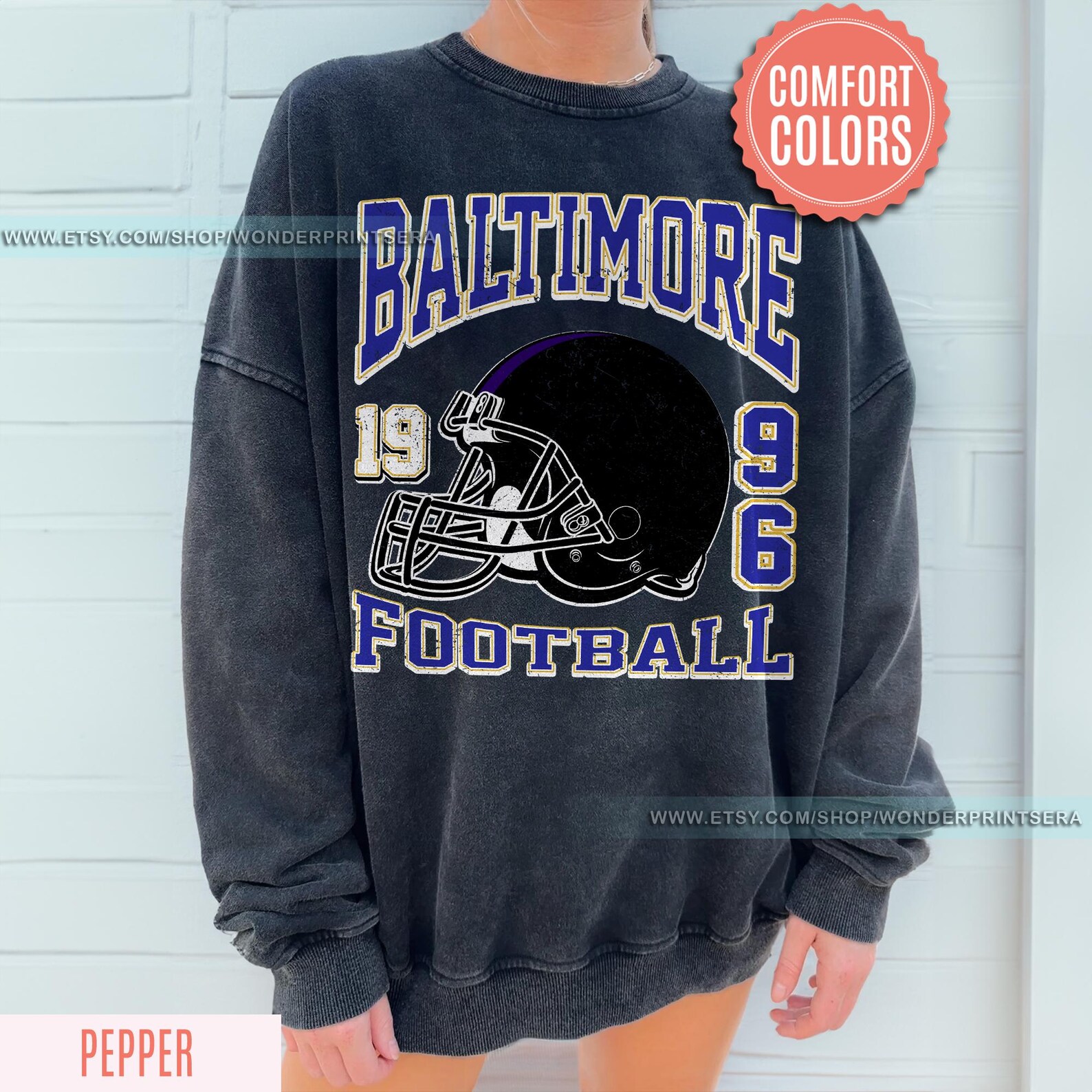 Baltimore Football Vintage Style Comfort Colors Sweatshirt,retro ...