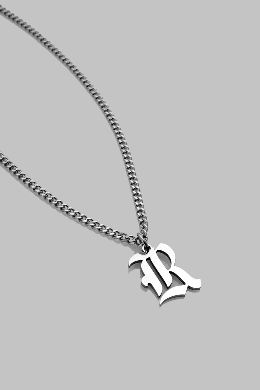 Old English Initial Letter R Pendant With 22inch Necklace - Etsy