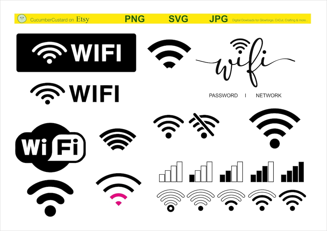 Wifi Signs Download. Fully Scaleable. Crafts, Cricut, Cutouts ...