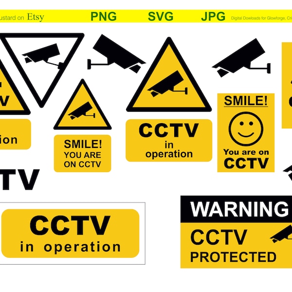 Funny Cctv Sign - Etsy