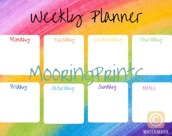 Weekly Planner: Rainbow - Etsy