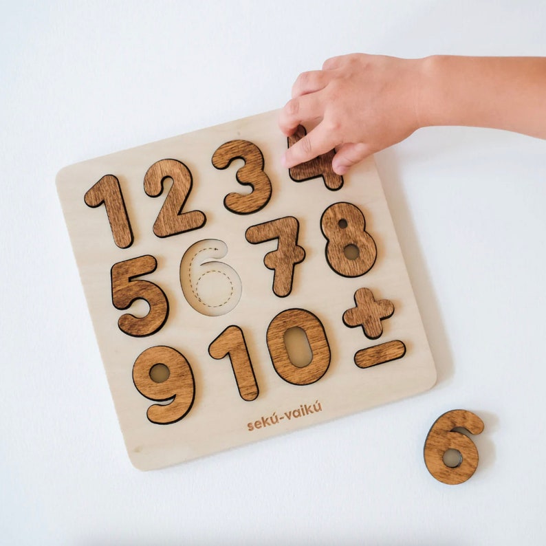 Wooden Numbers Puzzle | Montessori Tracing | Learning to Count ...