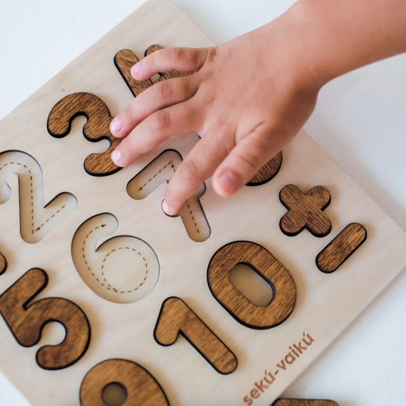Wooden Numbers Puzzle | Montessori Tracing | Learning to Count ...