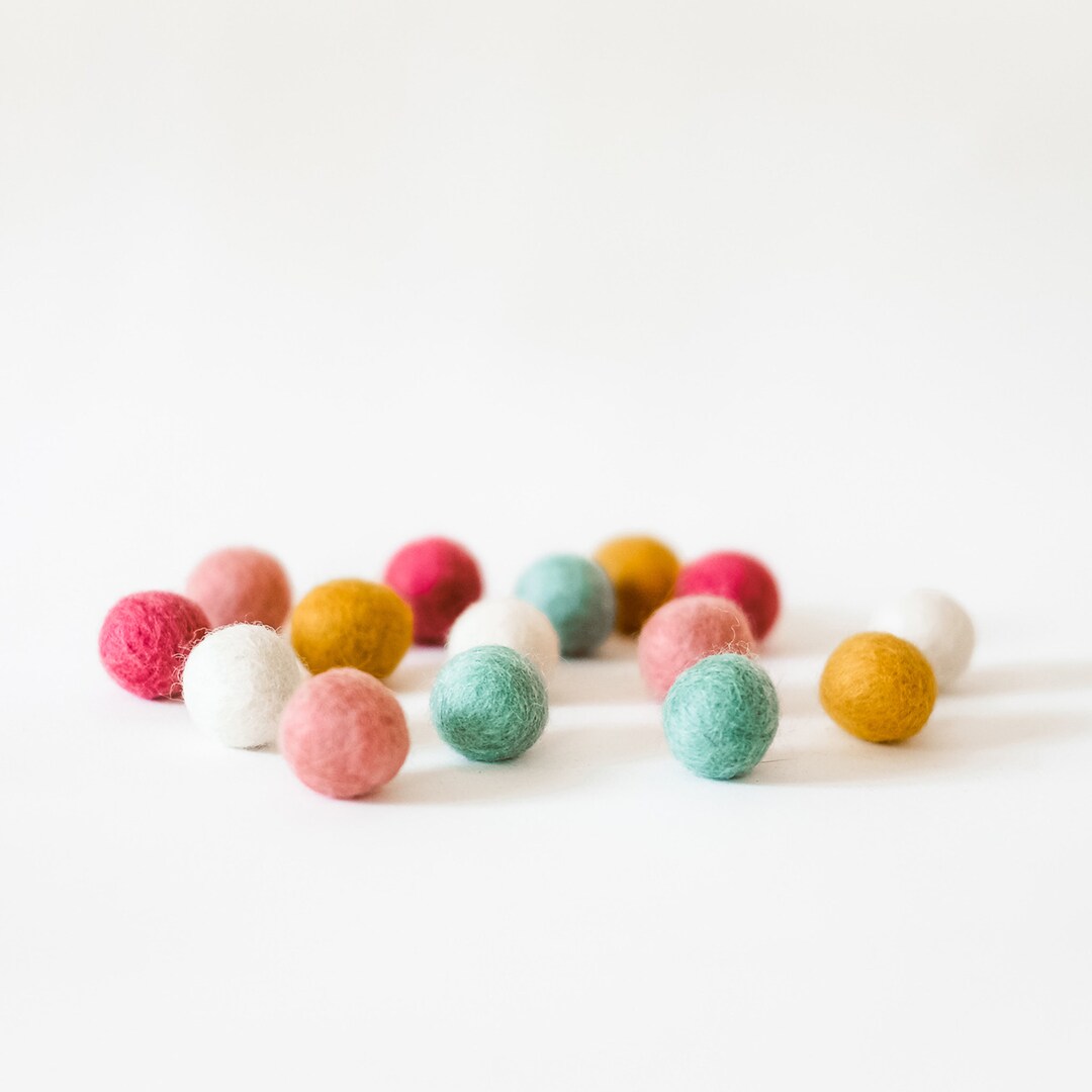 Natural Wool Felt Balls | Multicolor | Wooden Sensory Tools ...