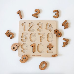 Wooden Numbers Puzzle | Montessori Tracing | Learning to Count ...