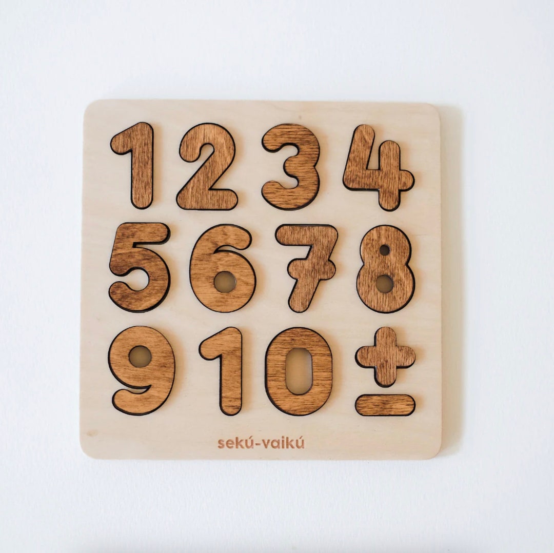 Wooden Numbers Puzzle | Montessori Tracing | Learning to Count ...