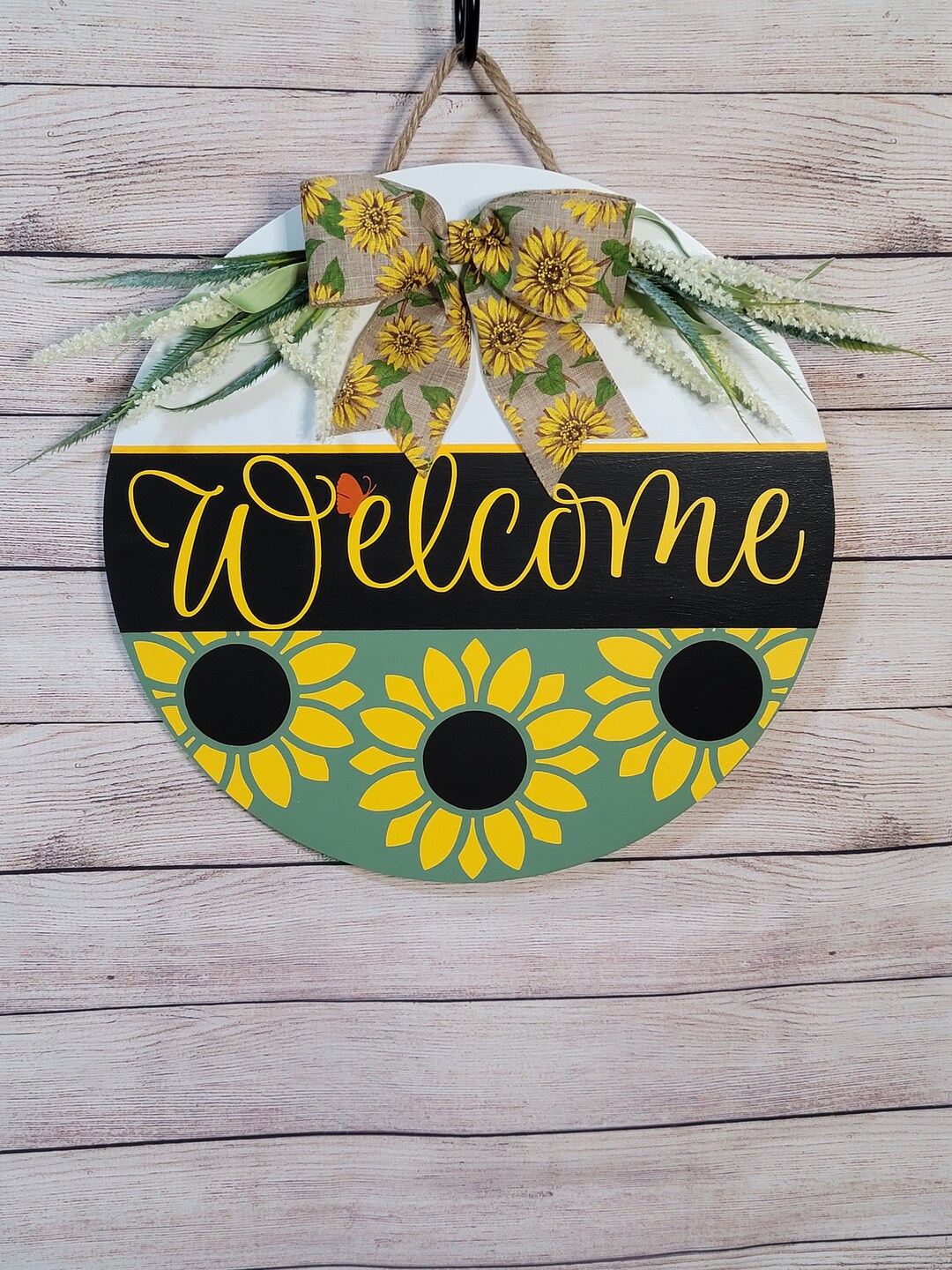Sunflower Fall Welcome Door Hanger - Etsy