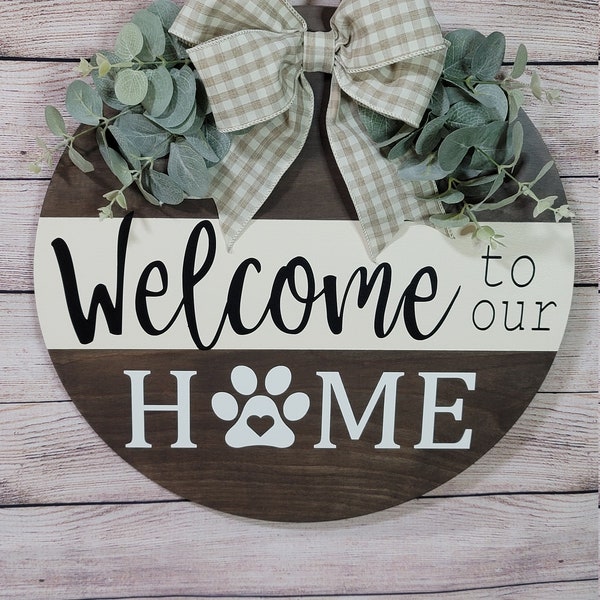 Welcome With Paw Print Svg - Etsy
